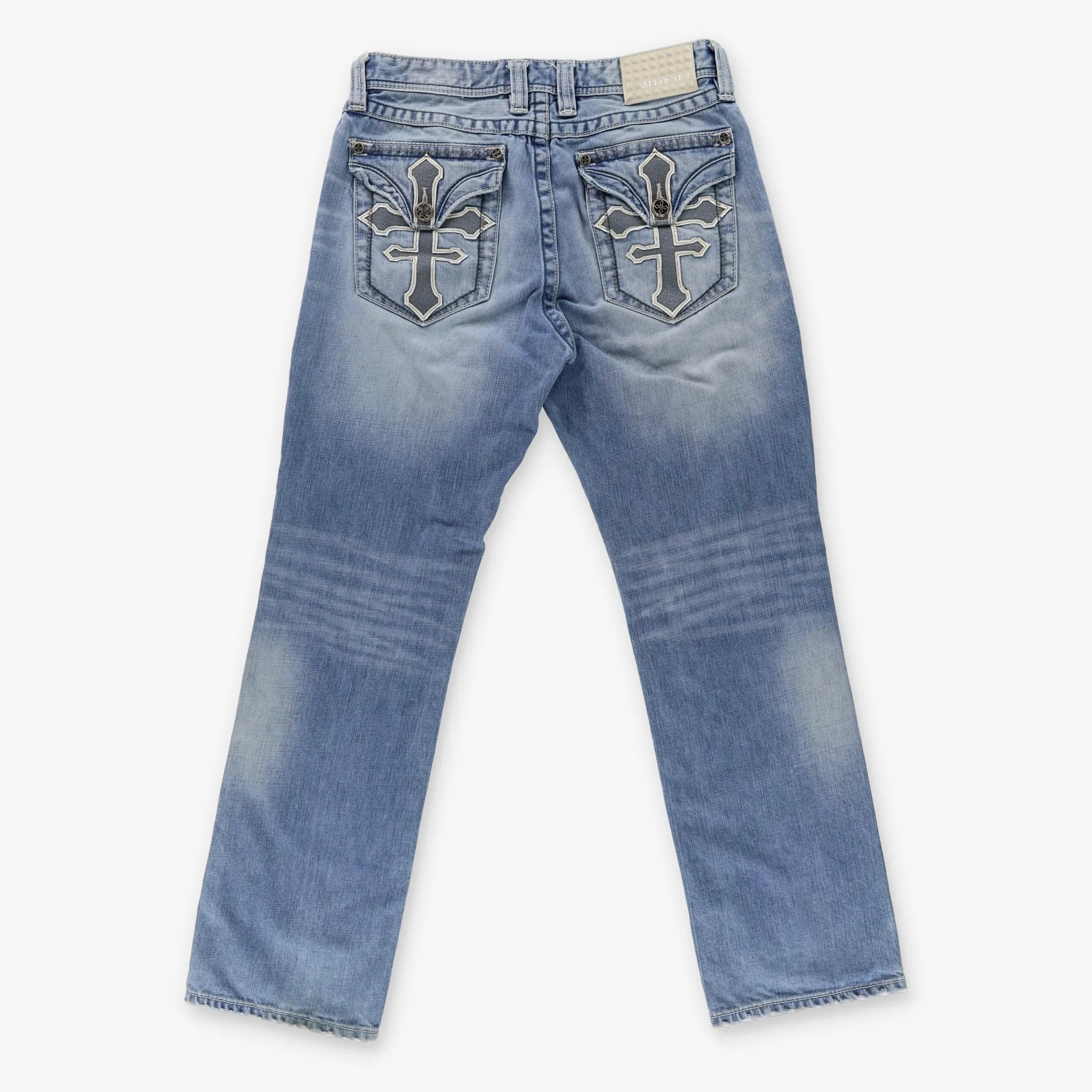AFFLICTION Y2K Cross Back Pocket 'Regular' Fit Light Wash Denim Jeans ...