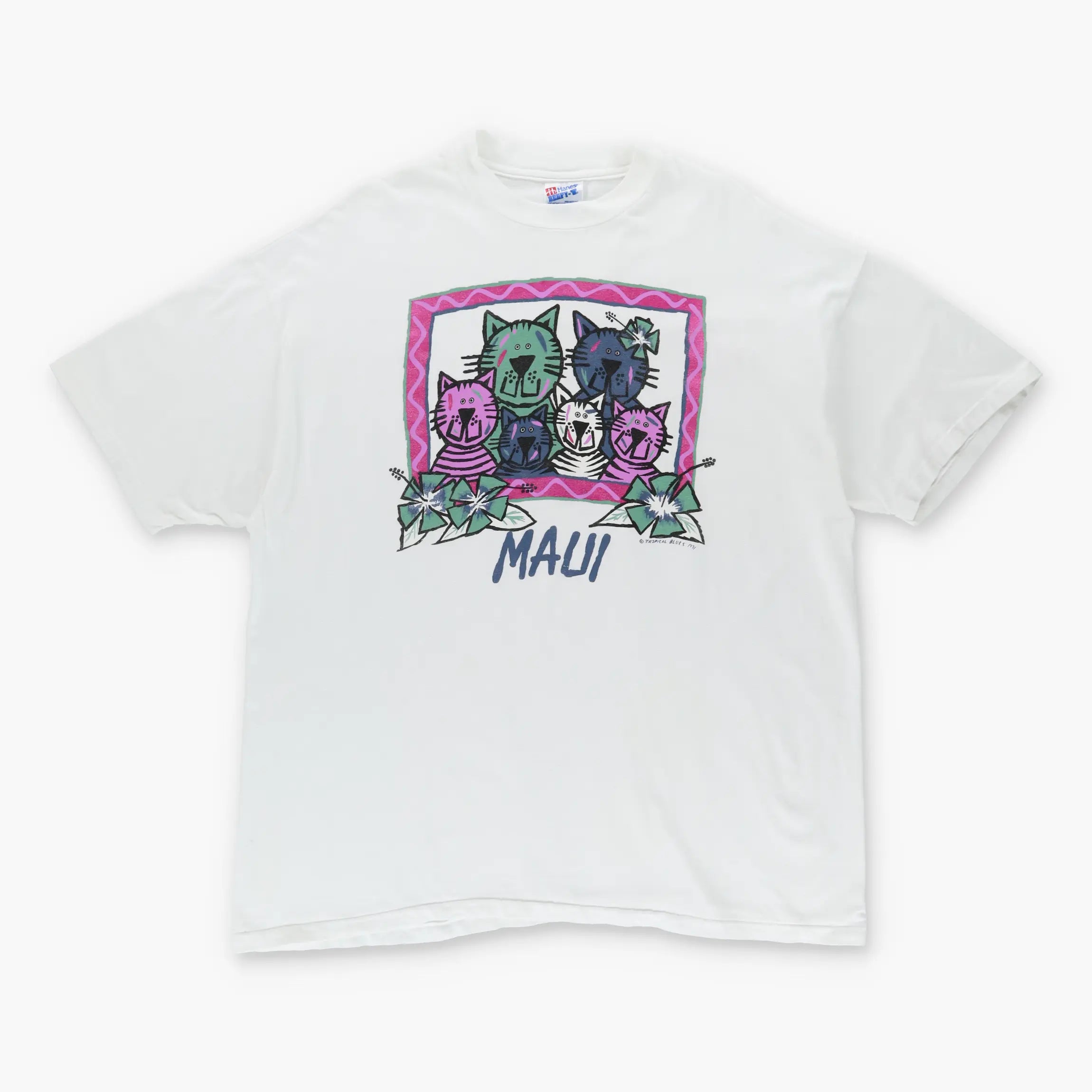 Maui Cats 1991 Tropical Blues Single Stitch Tee (XXL) - Vintage Sole ...