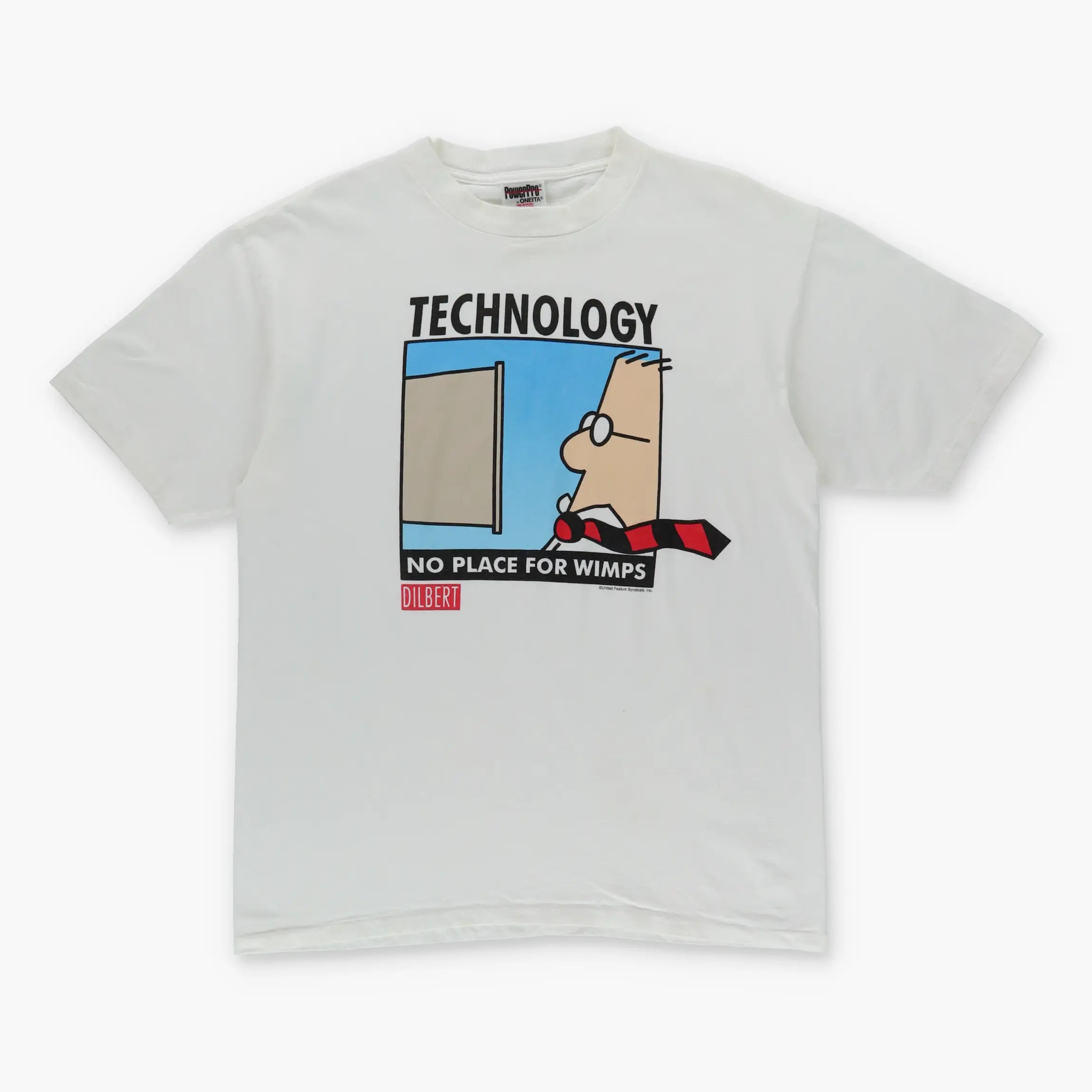 Vintage DILBERT 'Technology, No Place For Wimps' Cartoon Single Stitch ...