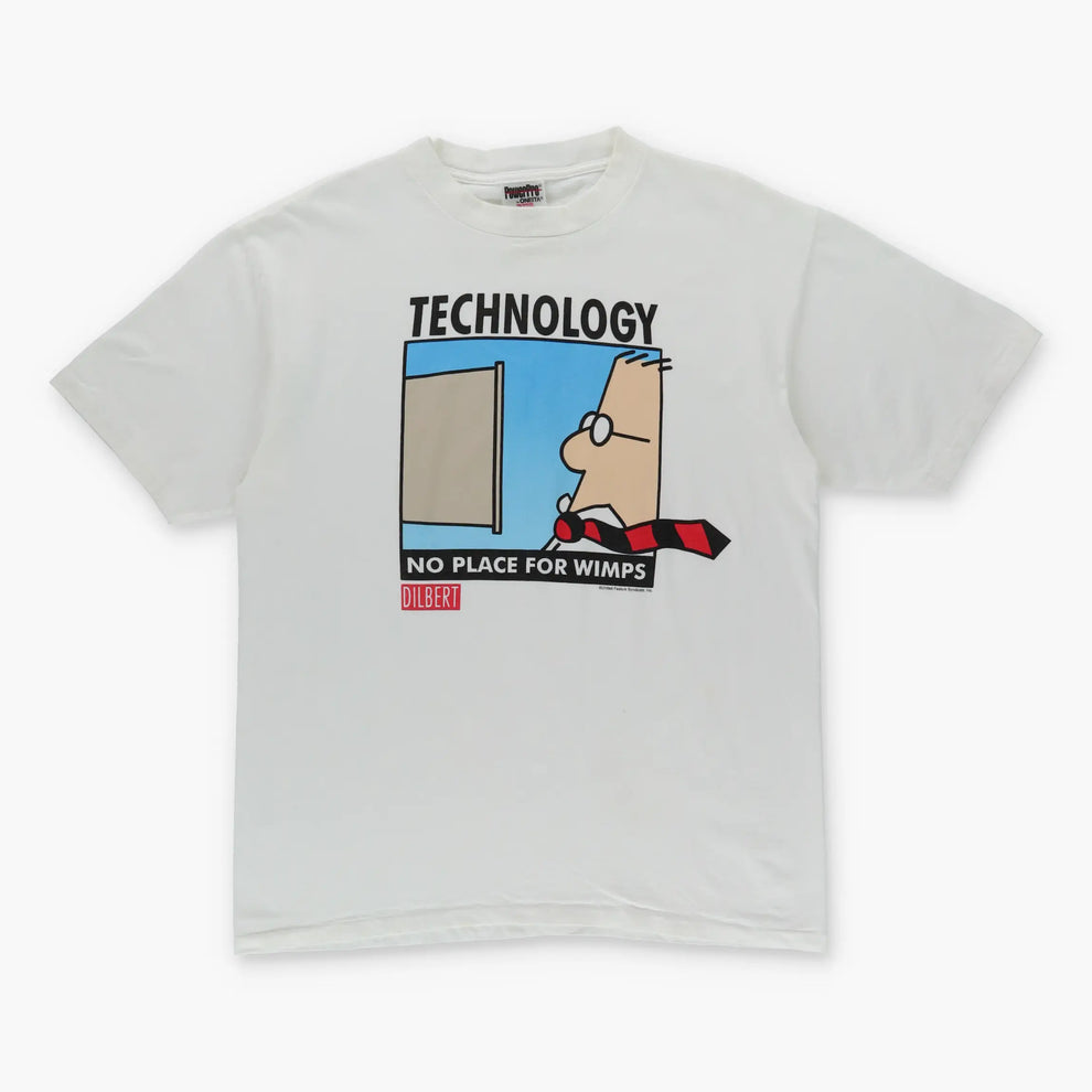 Vintage DILBERT 'Technology, No Place For Wimps' Cartoon Single Stitch ...