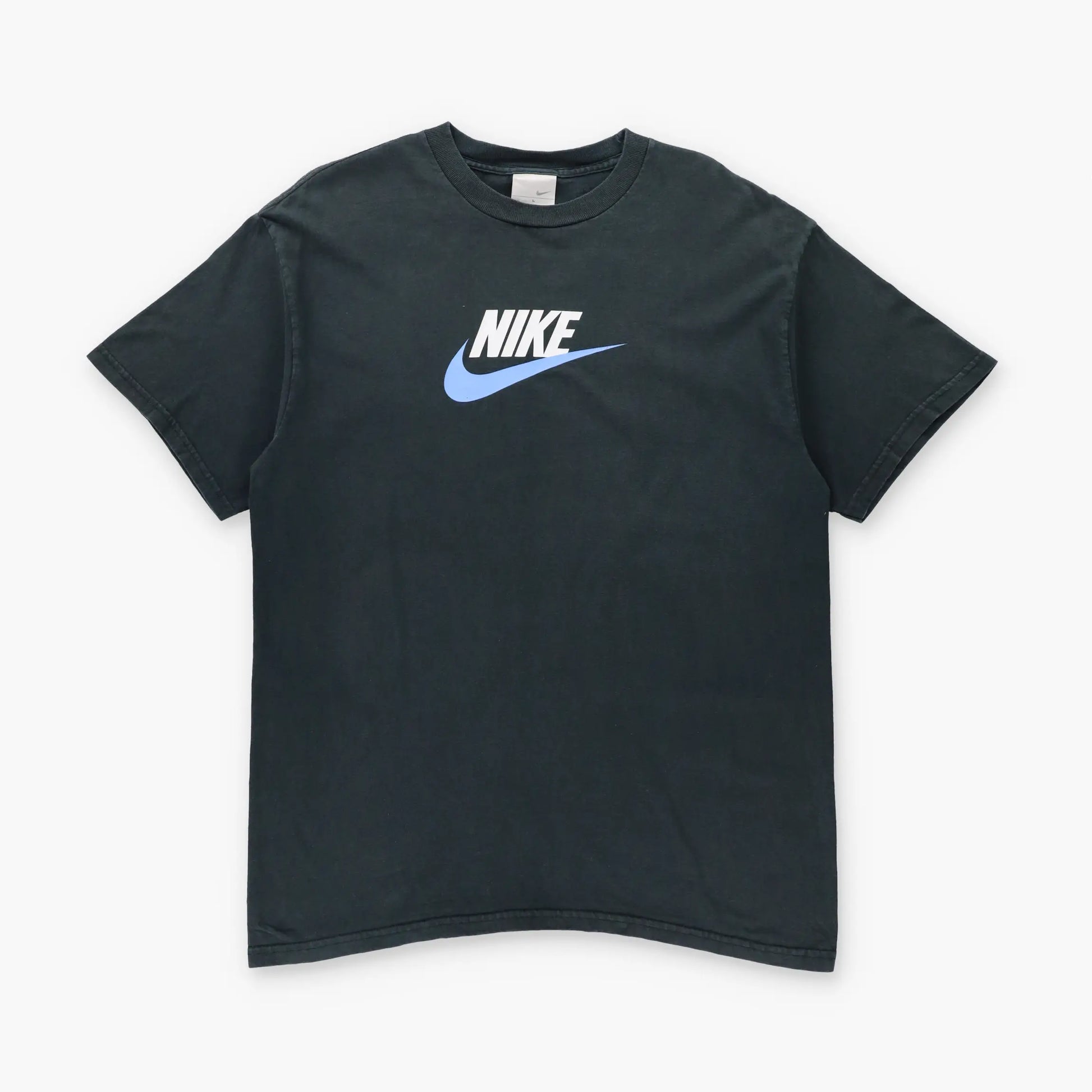 NIKE Big Blue Centre Swoosh Logo Classic Black T-Shirt (L) ***COCO ...