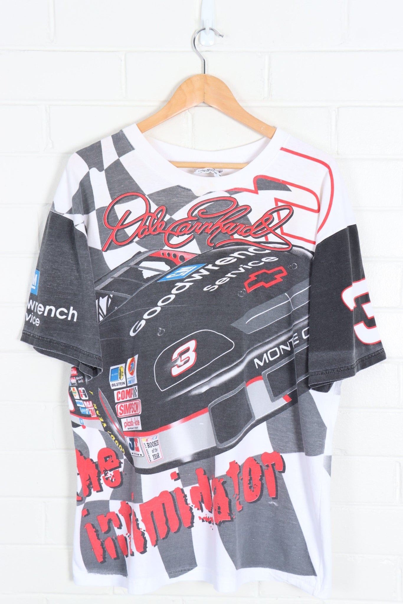NASCAR Dale Earnhardt 'The Terminator' Racing Flag All Over Tee USA Ma ...